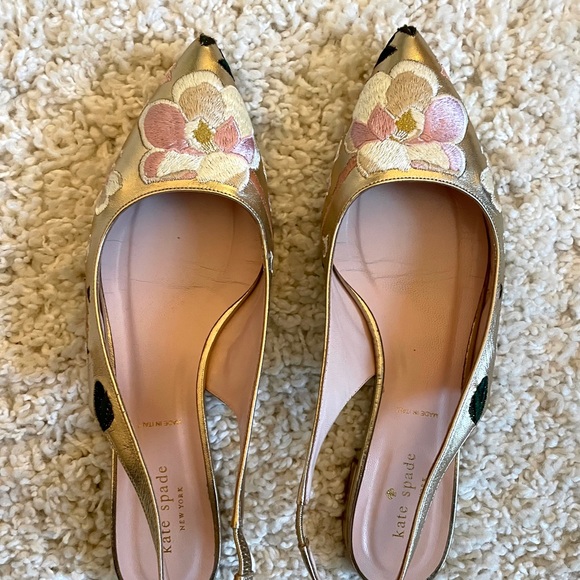 kate spade | Shoes | Kate Spade Embroidered Flower Slingbacks | Poshmark